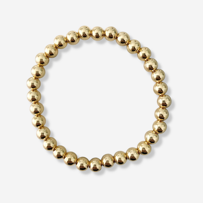 6MM Gold Ball Beaded Stackable Bracelet – Alexandra Gioia