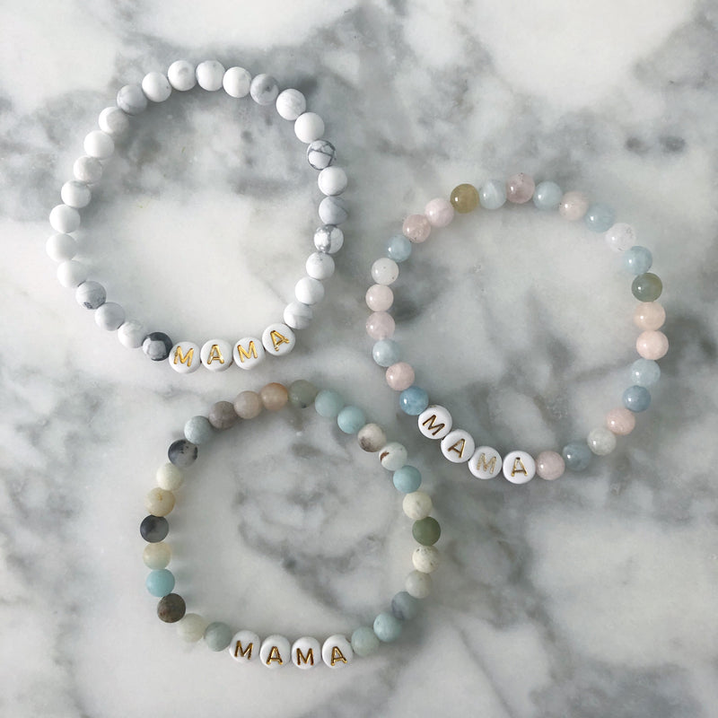 "MAMA" Bracelet + Marble Beading – Alexandra Gioia